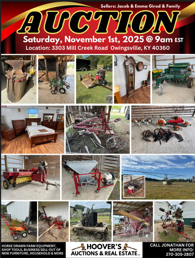 Girod Moving Auction - Hoover’s Auctions & Real Estate, LLC